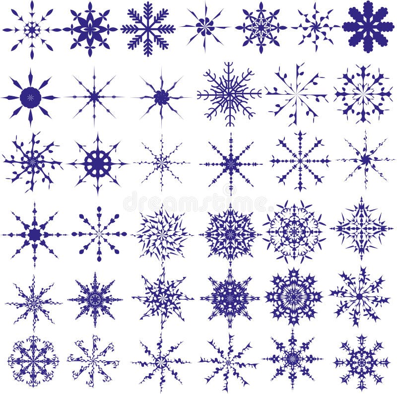 Set of snowflakes stock illustration. Illustration of snow - 35400151