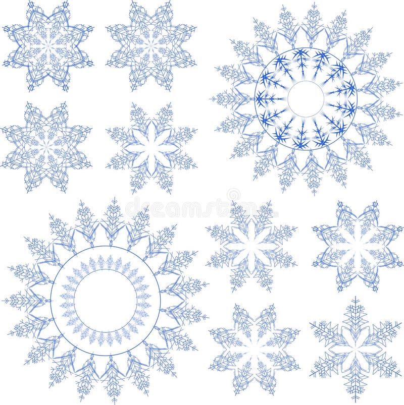 Set of snowflakes stock vector. Illustration of floral - 34224277