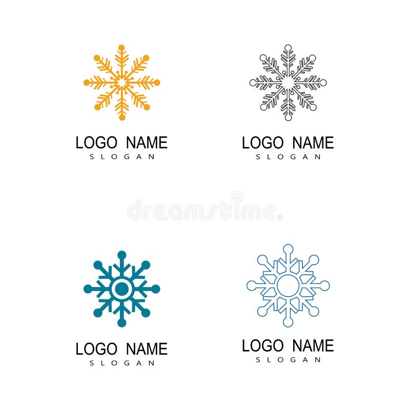 Set Snowflakes Style Design for Labels, Badges and Icons Stock Vector ...