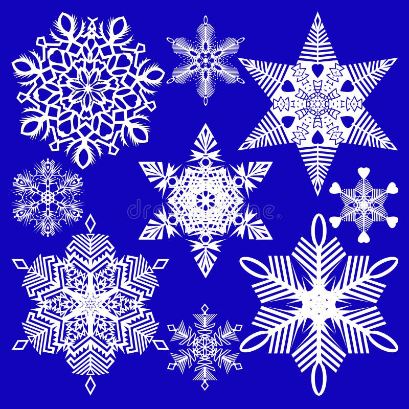 Set of snowflakes stock illustration. Illustration of beautiful - 63475960