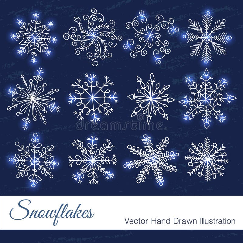 Set of snowflakes stock vector. Illustration of element - 76494384