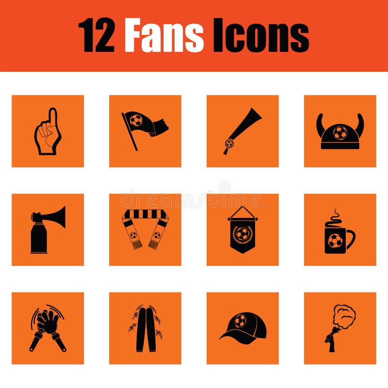 Set of soccer fans icons stock vector. Illustration of champion - 94064056