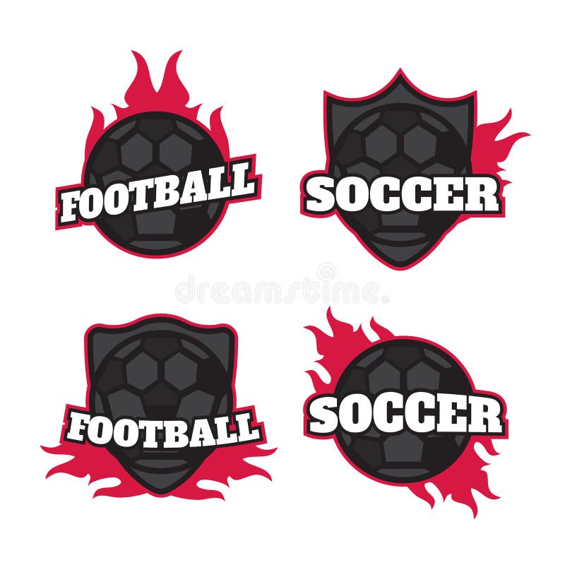 Set of Soccer Football Badges Stock Illustration - Illustration of ...