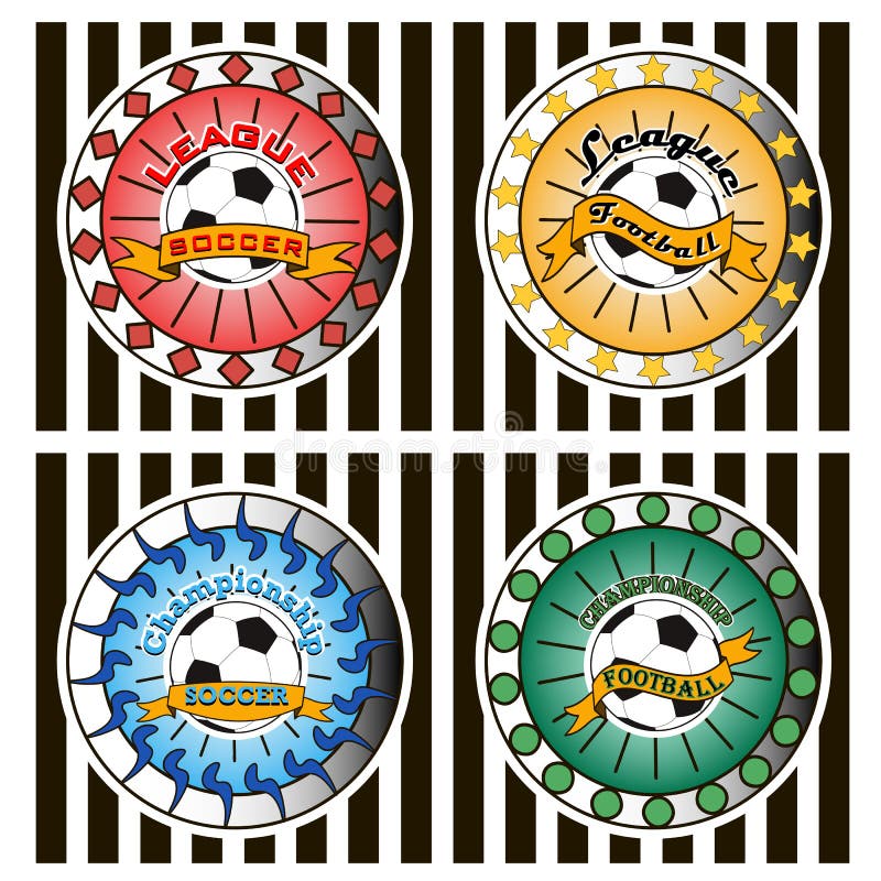 Set of Soccer Football Logo Stock Vector - Illustration of club ...