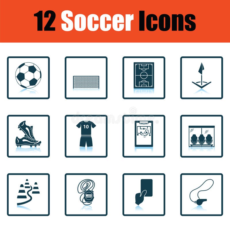Set of soccer icons stock vector. Illustration of award - 75613633