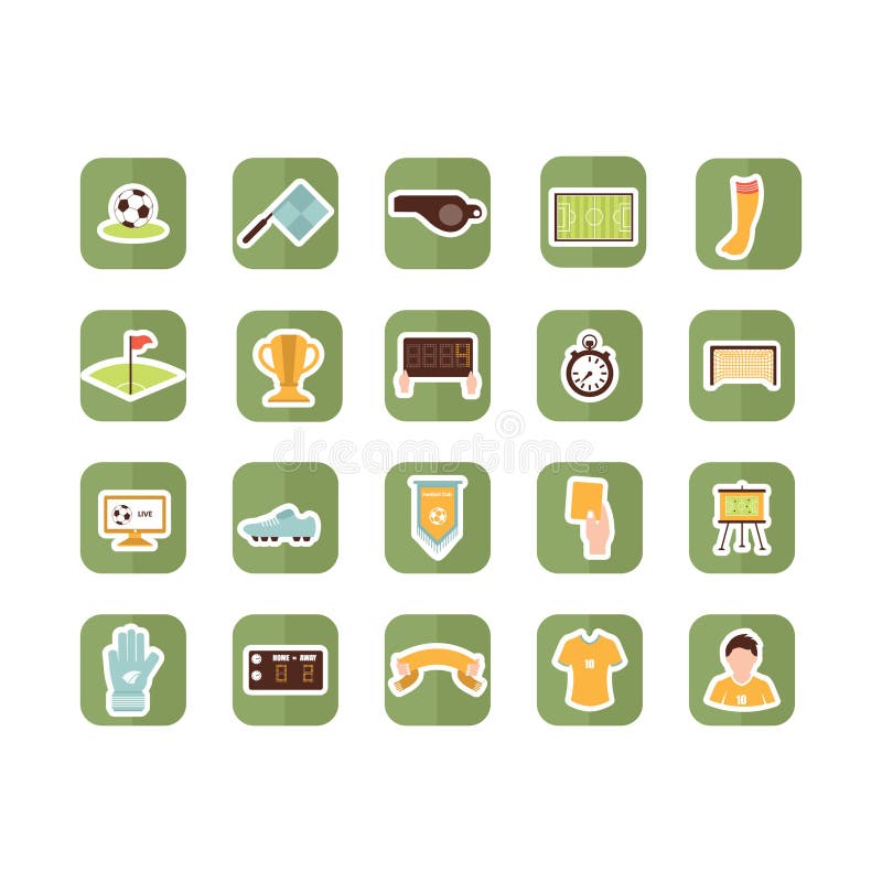 Set of Soccer Icons. Vector Illustration Decorative Design Stock Vector ...