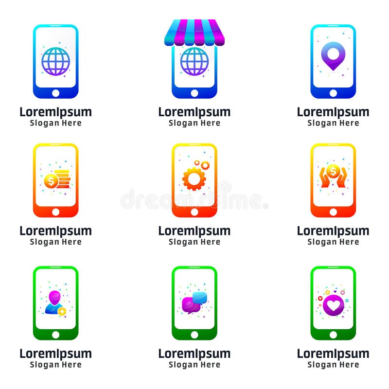 Set of Social and Finance Icon Designs Stock Vector - Illustration of ...
