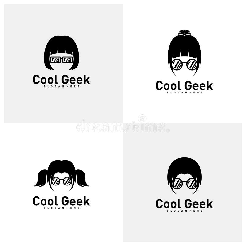 Set of Social Geek Logo Design Template. Geek Vector Design Icon Stock ...