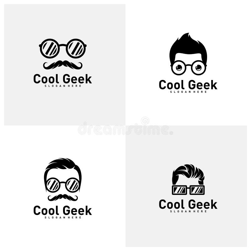 Set of Social Geek Logo Design Template. Geek Vector Design Icon Stock ...