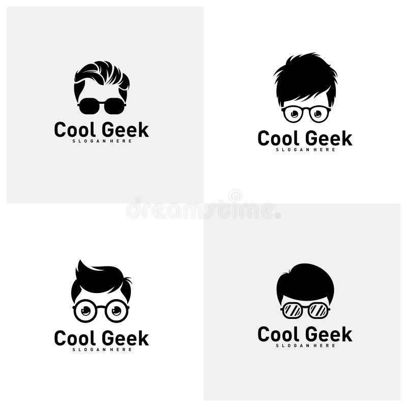 Set of Social Geek Logo Design Template. Geek Vector Design Icon Stock ...