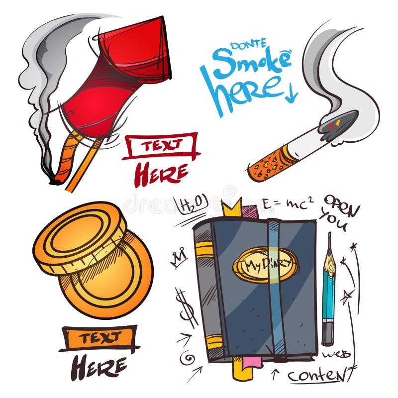 Set of Social Icons in Hand-drawn Drawing Style. Sketch of Various ...