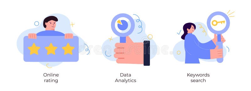 Visual Search, Protection and Security Vector Icons Set Cyber Computer ...