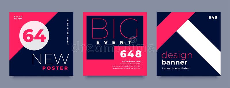 Set of Social Media Feed Banner for Digital Marketing Stock Vector ...