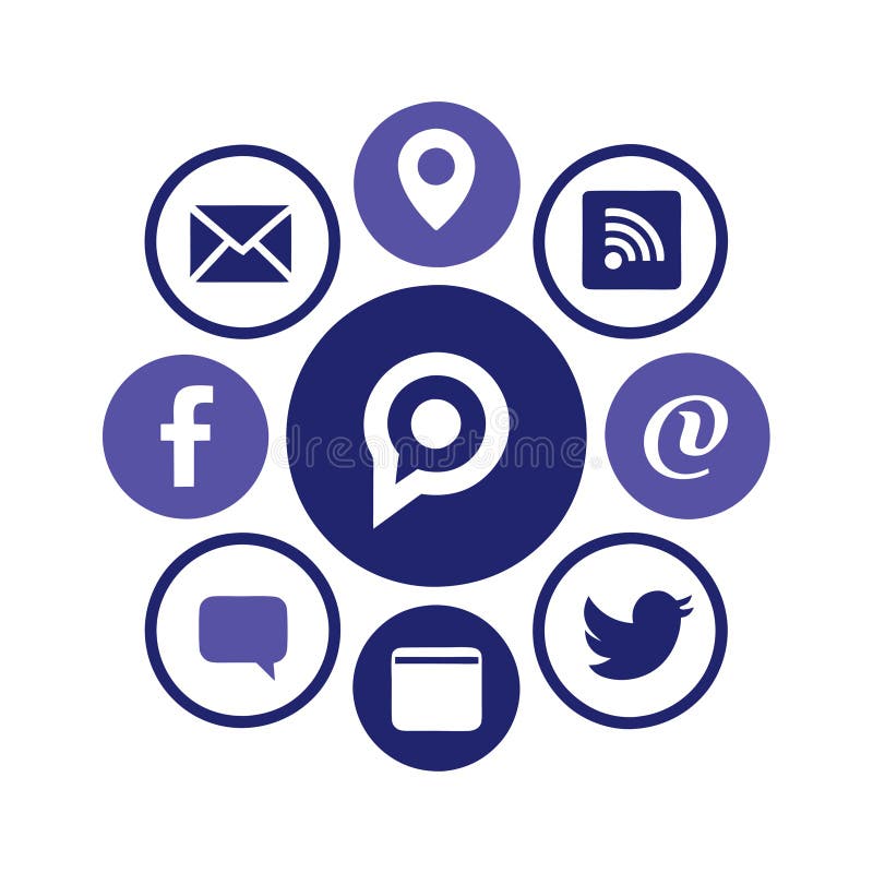Set of Social Media icons editorial stock image. Illustration of mobile - 334731434