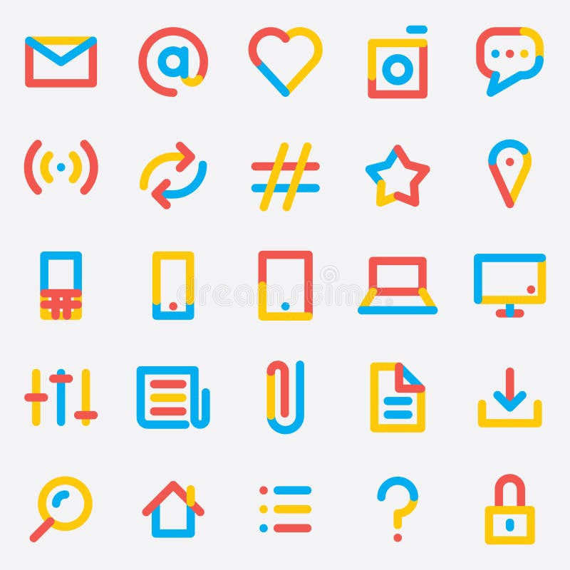 A Set of Social Media Icons Illustration. Stock Vector - Illustration ...