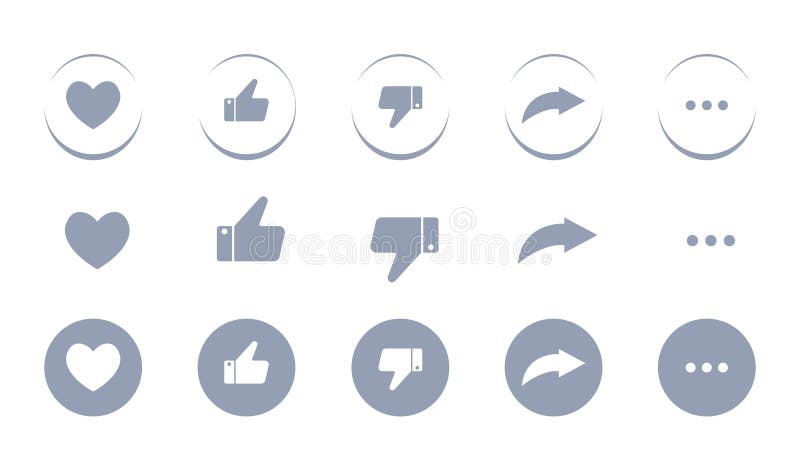 Set of Social Media Icons. Like, Share, Comment Stock Vector ...