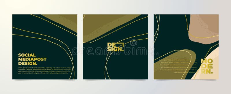 Set of Social Media Post Design Template with a Cool Design Element ...