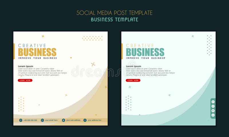 Set of Social Media Post Design Templates with Copy Space for Text with ...