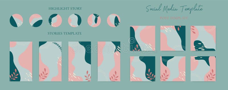 Set of Social Media Post Stories and Highlight Icon Template Fully ...