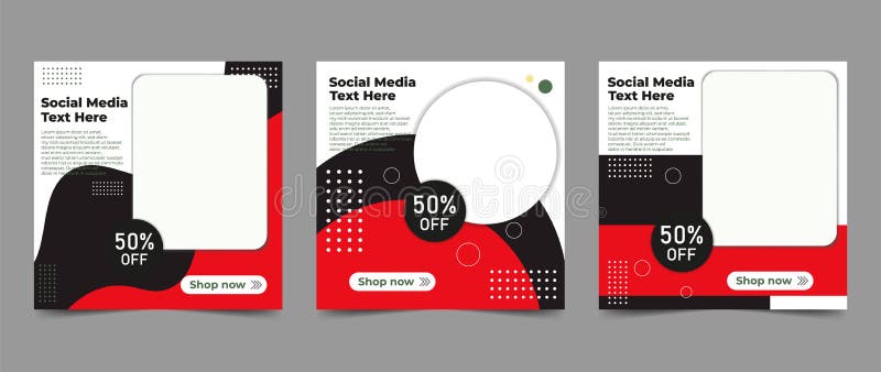 Set of Social Media Post Vector Template Stock Vector - Illustration of ...