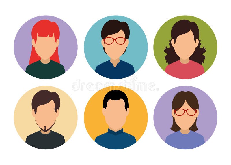 Set Social People Media Profile Member Stock Vector - Illustration of ...