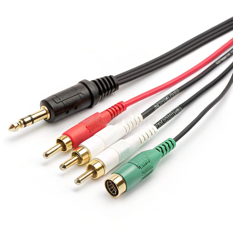 Set of Socket Cables Isolated on White Background Stock Illustration ...