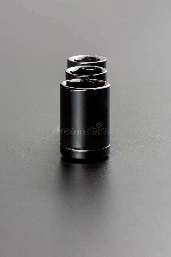 Set of Socket Heads for Loosening Bolts or Nuts Close-up Stock Photo ...