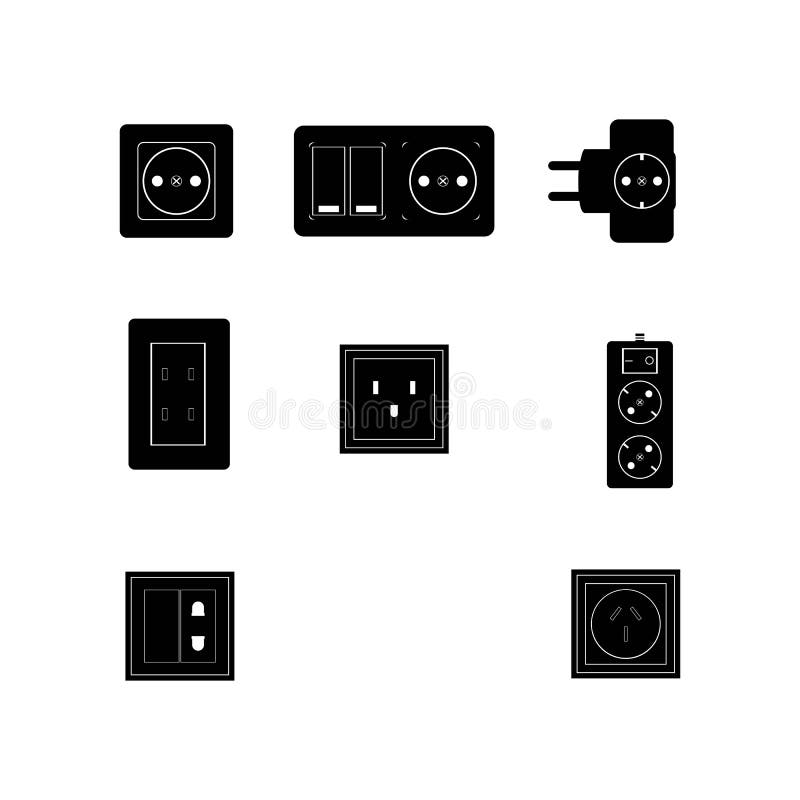 Set of Socket Logo Free Vector Stock Vector - Illustration of flat ...