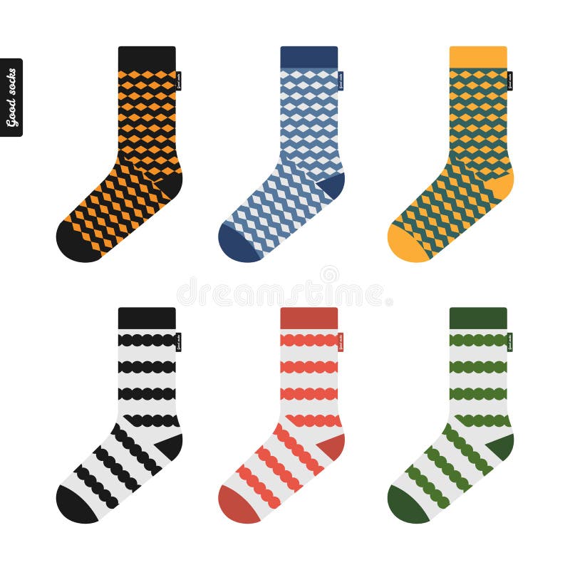 Set of Socks Original Hipster Design Stock Vector - Illustration of ...
