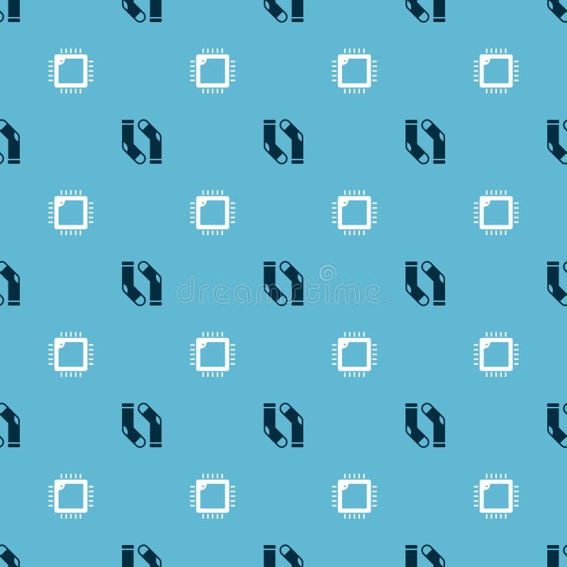 Set Socks and Processor with CPU on Seamless Pattern. Vector Stock Vector - Illustration of ...
