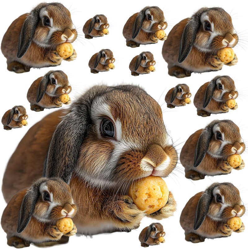 Set of Soft and Fluffy Bunny High-Resolution Image Stock Illustration ...