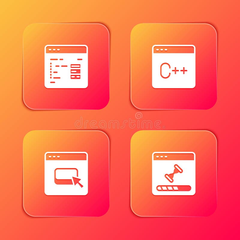 Set Software, , Browser Files and Loading Data Window Icon. Vector ... Set Software, , Browser Files and Loading Data Window Icon. Vector ...