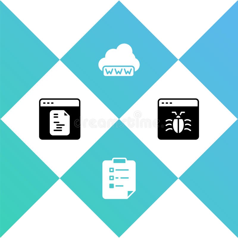 Set Software, Clipboard with Checklist, Web Development and System Bug ... Set Software, Clipboard with Checklist, Web Development and System Bug ...