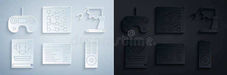 Set Software, Web Developer Programming Code, Industrial Machine Robotic Robot Arm Hand Factory ...