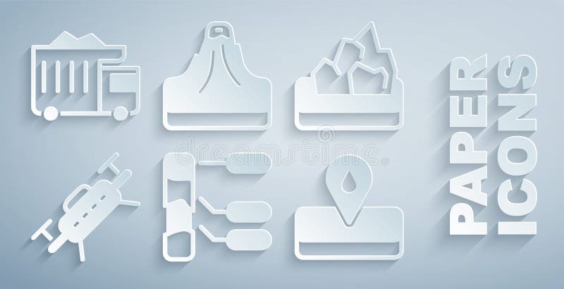 Set Soil Analysis, Ore Mining, Drone, Oilfield, Volcano and Mining Dump ...