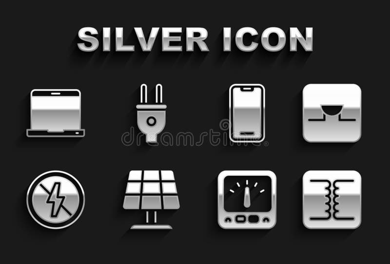 Set Solar Energy Panel, Buzzer in Electronic Circuit, Electrical ...