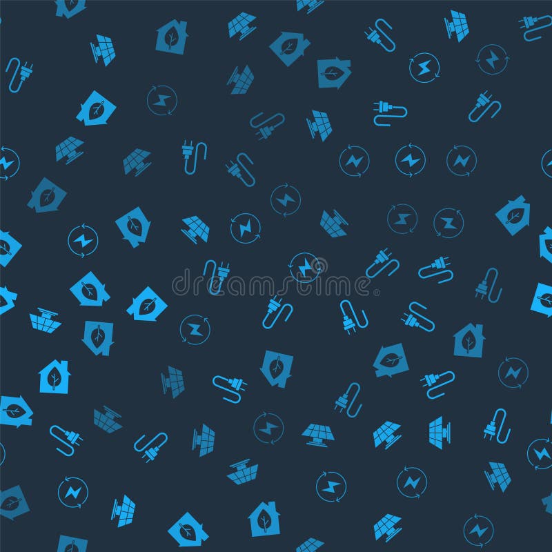 Set Solar Energy Panel, Electric Plug, Lightning Bolt and Eco Friendly ...