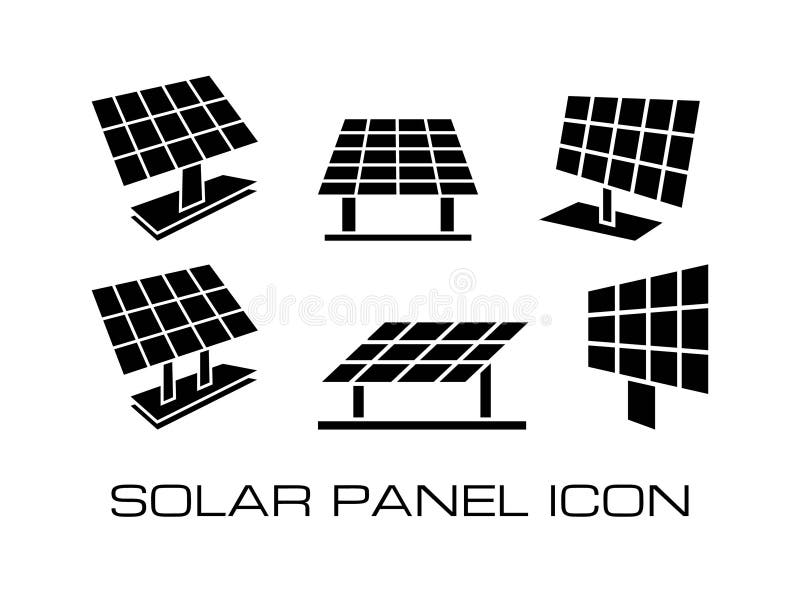 Solar Panel Icon Set. Vector Illustration Stock Vector - Illustration ...