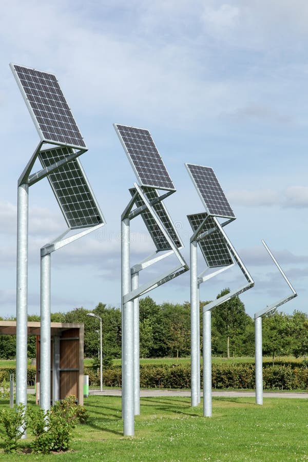 Set of solar panel poles stock photo. Image of ecology - 57920546