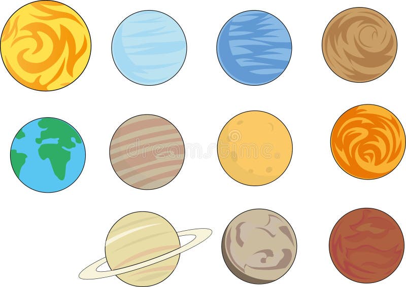 Set of Solar System Planets Icons. Stock Photo - Illustration of solar ...