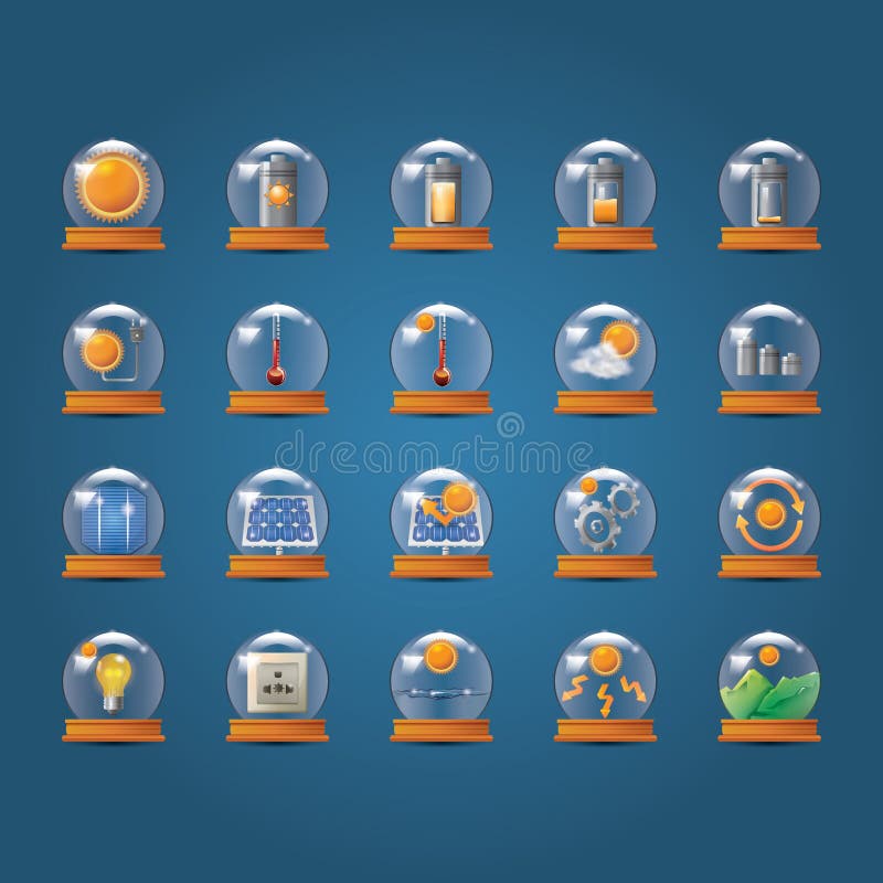 Set of Solar Technology Icons. Vector Illustration Decorative Design ...