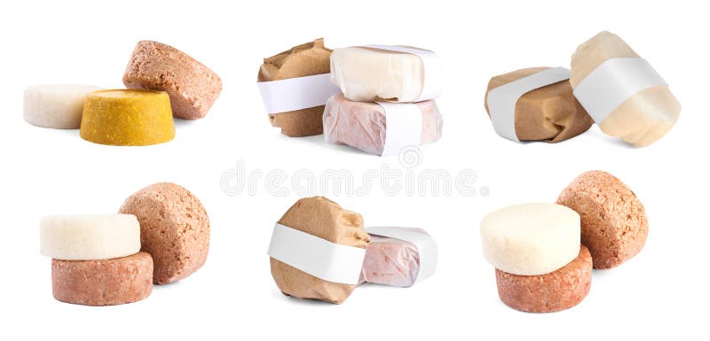 Set Solid Shampoo Bars White Background Banner Design Hair Care Stock ...
