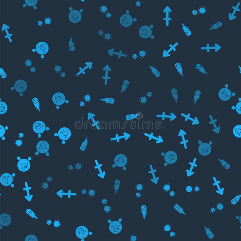 Set Solstice, Sagittarius Zodiac, Comet Falling Down Fast and Pig on ...