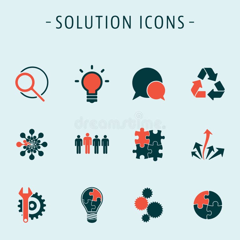 Set solution icons stock vector. Illustration of leader - 78504684