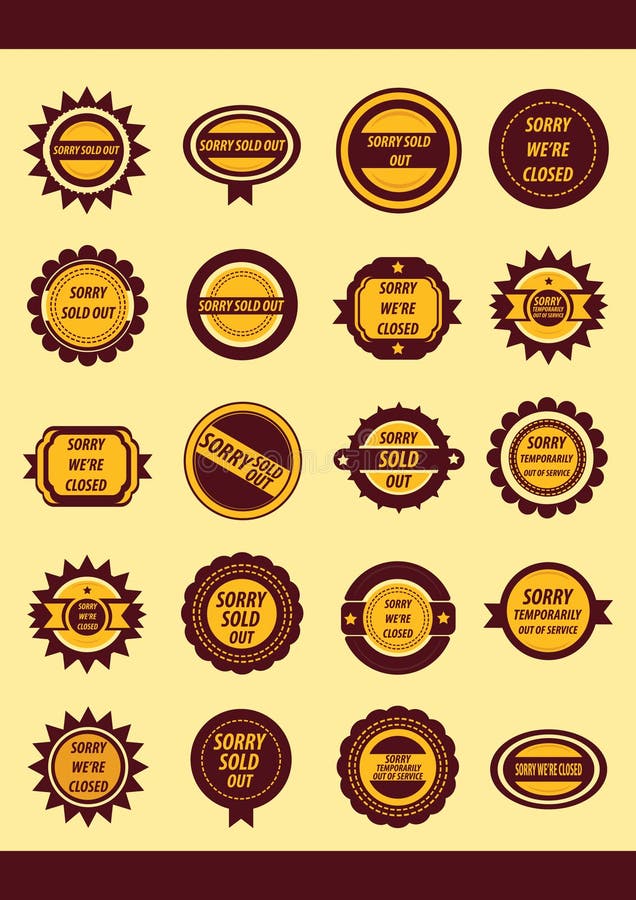 Set of Sorry Labels. Vector Illustration Decorative Design Stock Vector ...