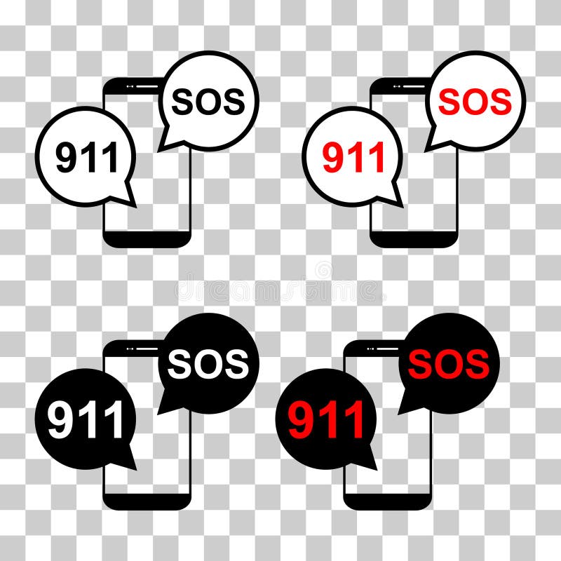 Set of SOS Help Icon, Safety Support Alert Design, Save Vector ...