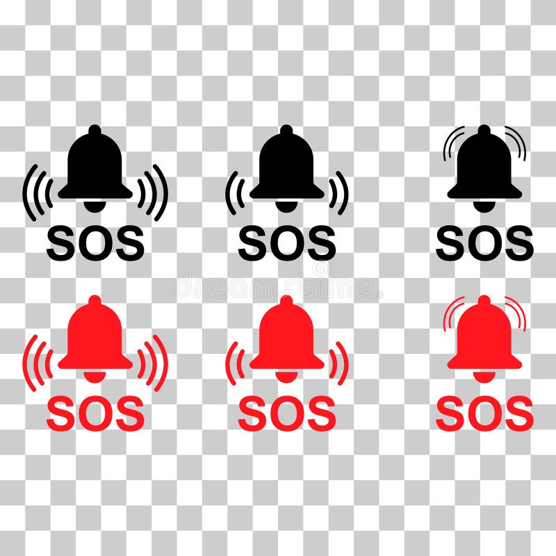 Set of SOS Help Icon, Safety Support Alert Design, Save Vector ...