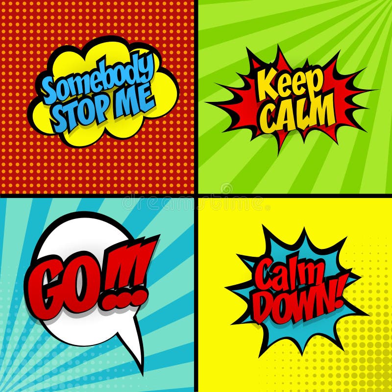 Comic Sound Effects Calm Stock Illustrations – 6 Comic Sound Effects ...