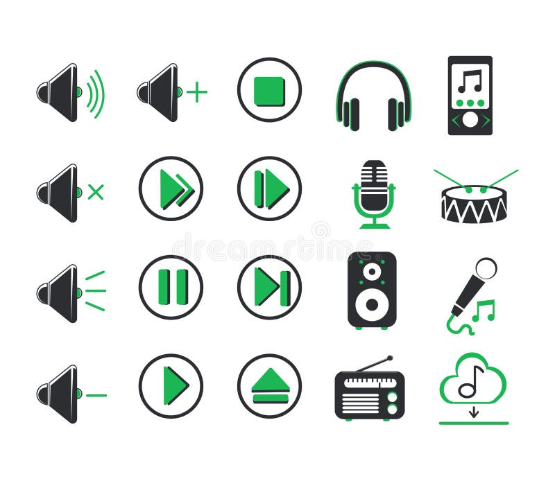 Set of sound icons stock vector. Illustration of technology - 194407472