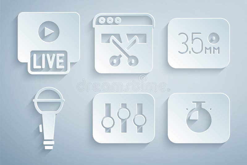 Set Sound Mixer Controller, Audio Jack, Microphone, Stopwatch, Video ...